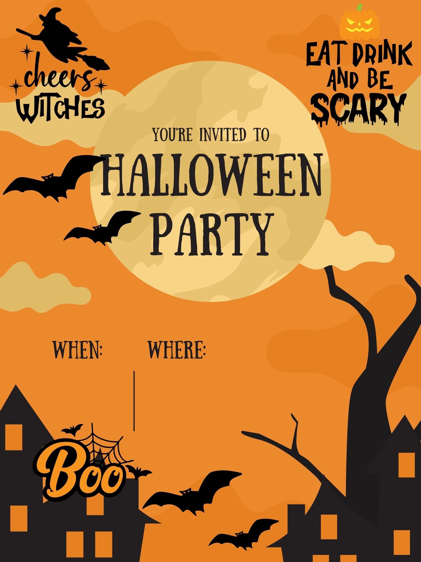 Halloween Party Invitation - Etsy