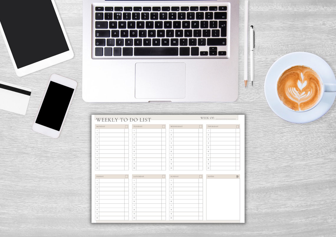 Weekly to Do List Printable, Weekly Task List Template, Weekly Planner ...