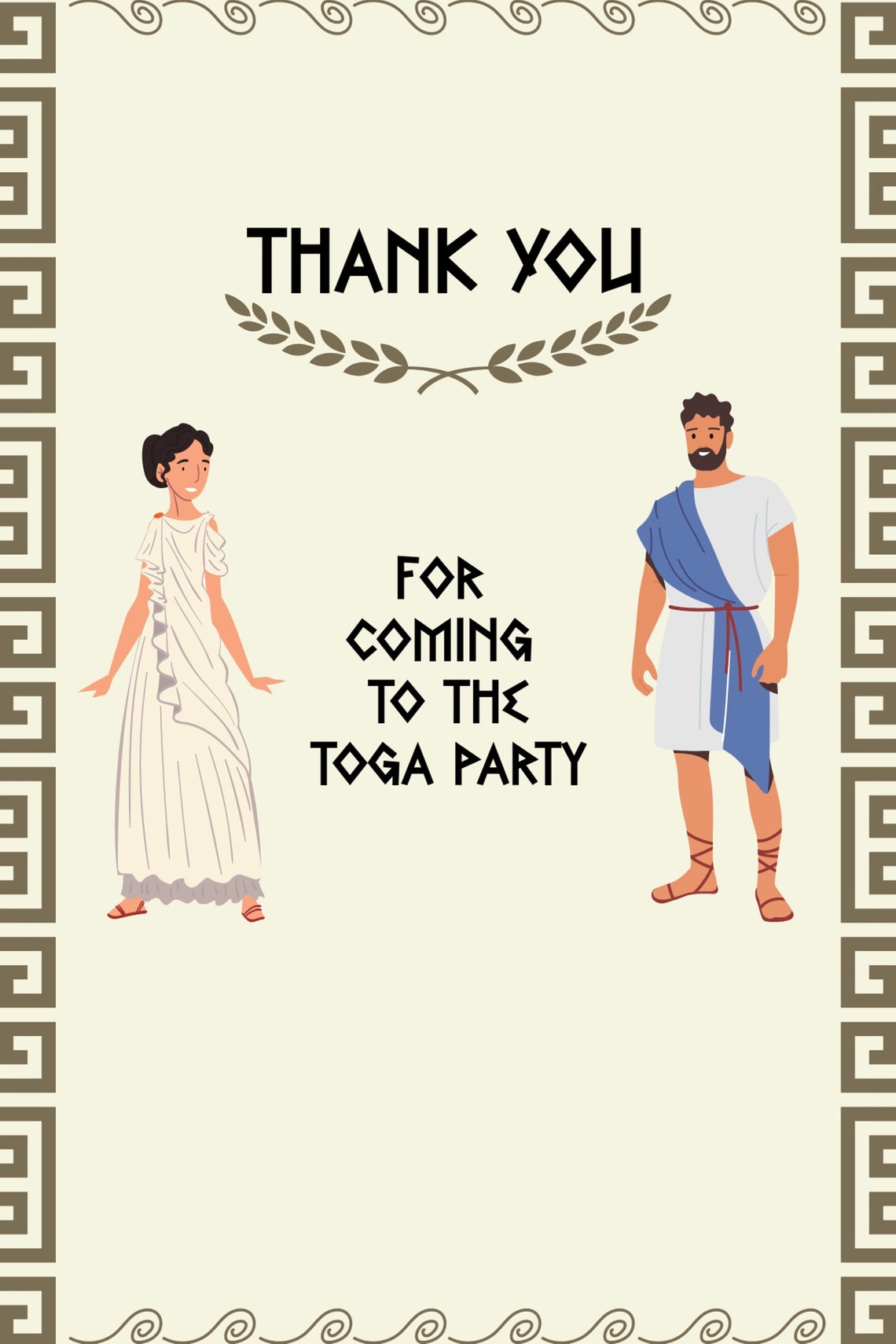 Editable | Toga Party Birthday Party Invitations With Thank You Card ...