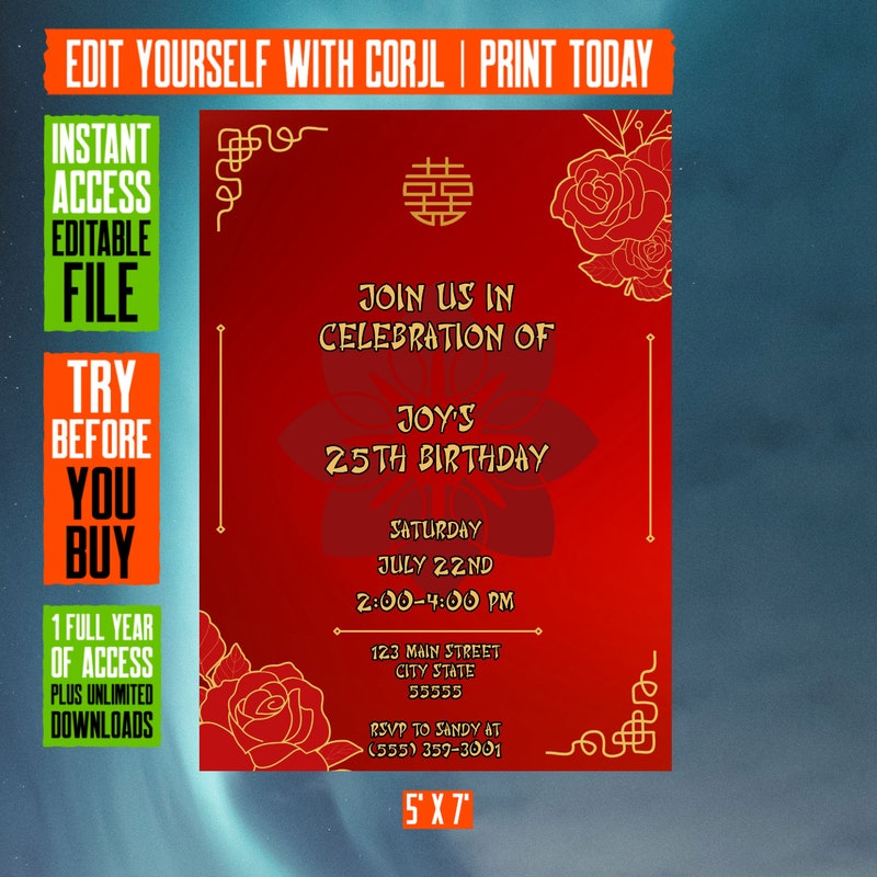 Chinese Invitation - Etsy