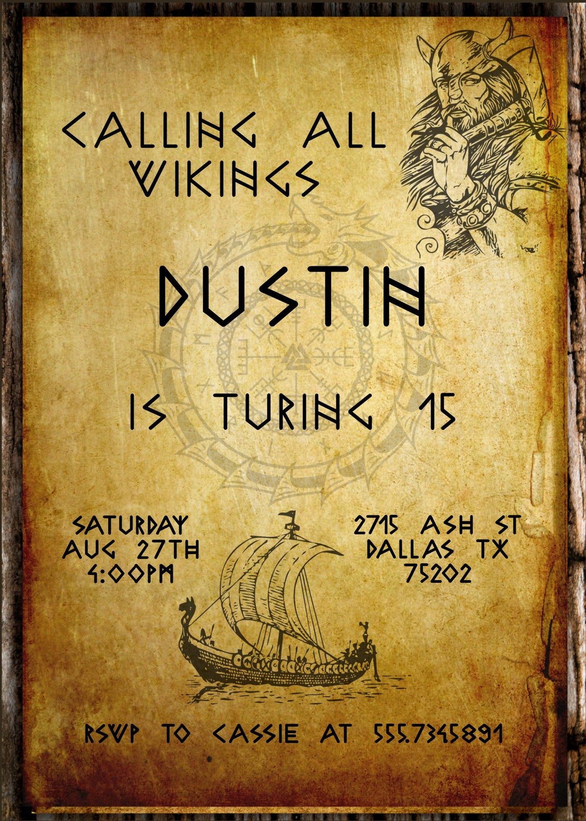 EDITABLE Viking Invitation, Viking Party Invite, Viking Birthday Party ...