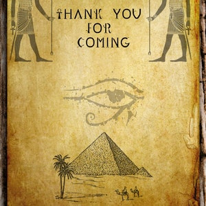 Editable | Ancient Egyptian Birthday Party Invitations With Thank You ...