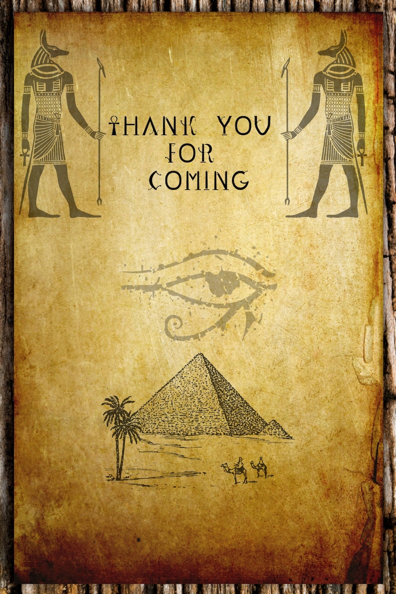 Editable | Ancient Egyptian Birthday Party Invitations With Thank You ...