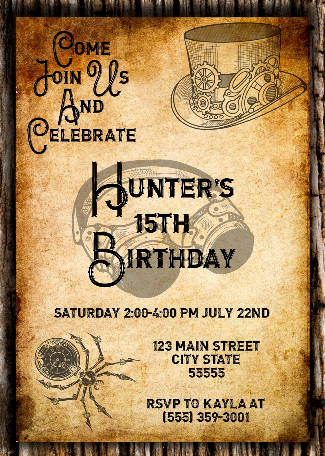 EDITABLE | Steampunk Themed Birthday and Event Invitation, DIY ...