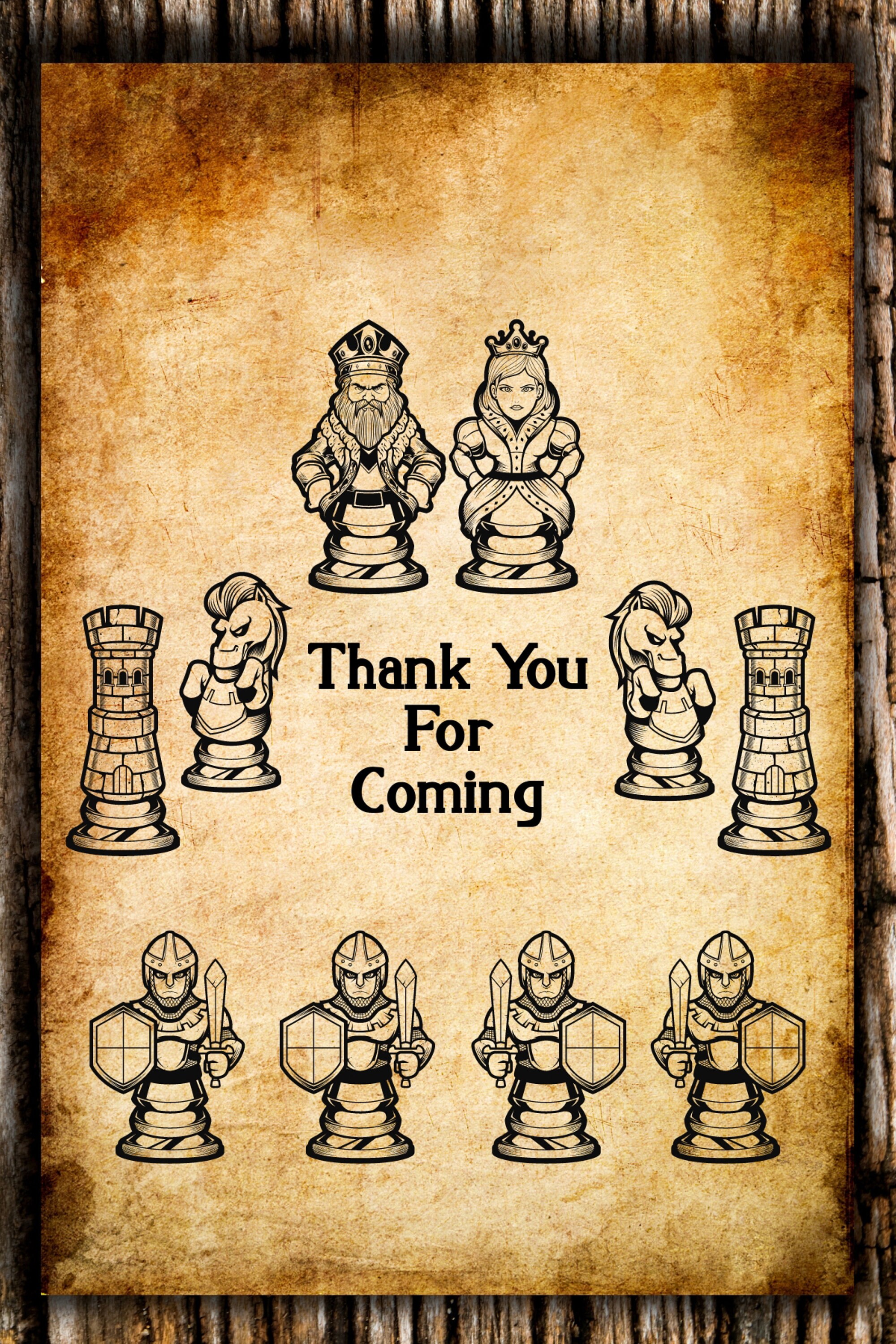 Editable Chess Themed Birthday Party Invitations With Thank - Etsy