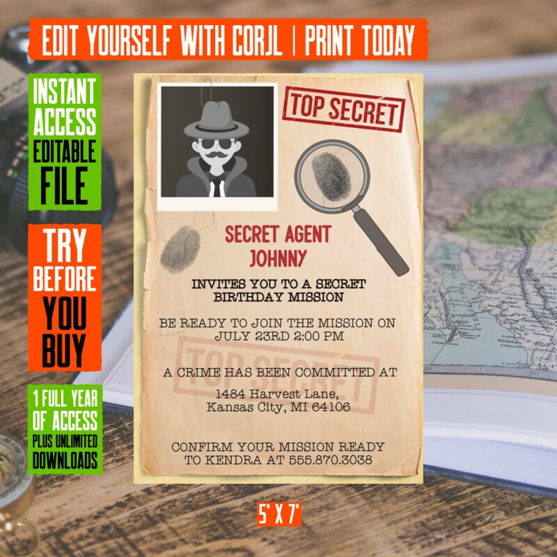 Spy Birthday - Etsy