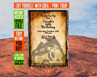 Off Road Party Invitation - Etsy