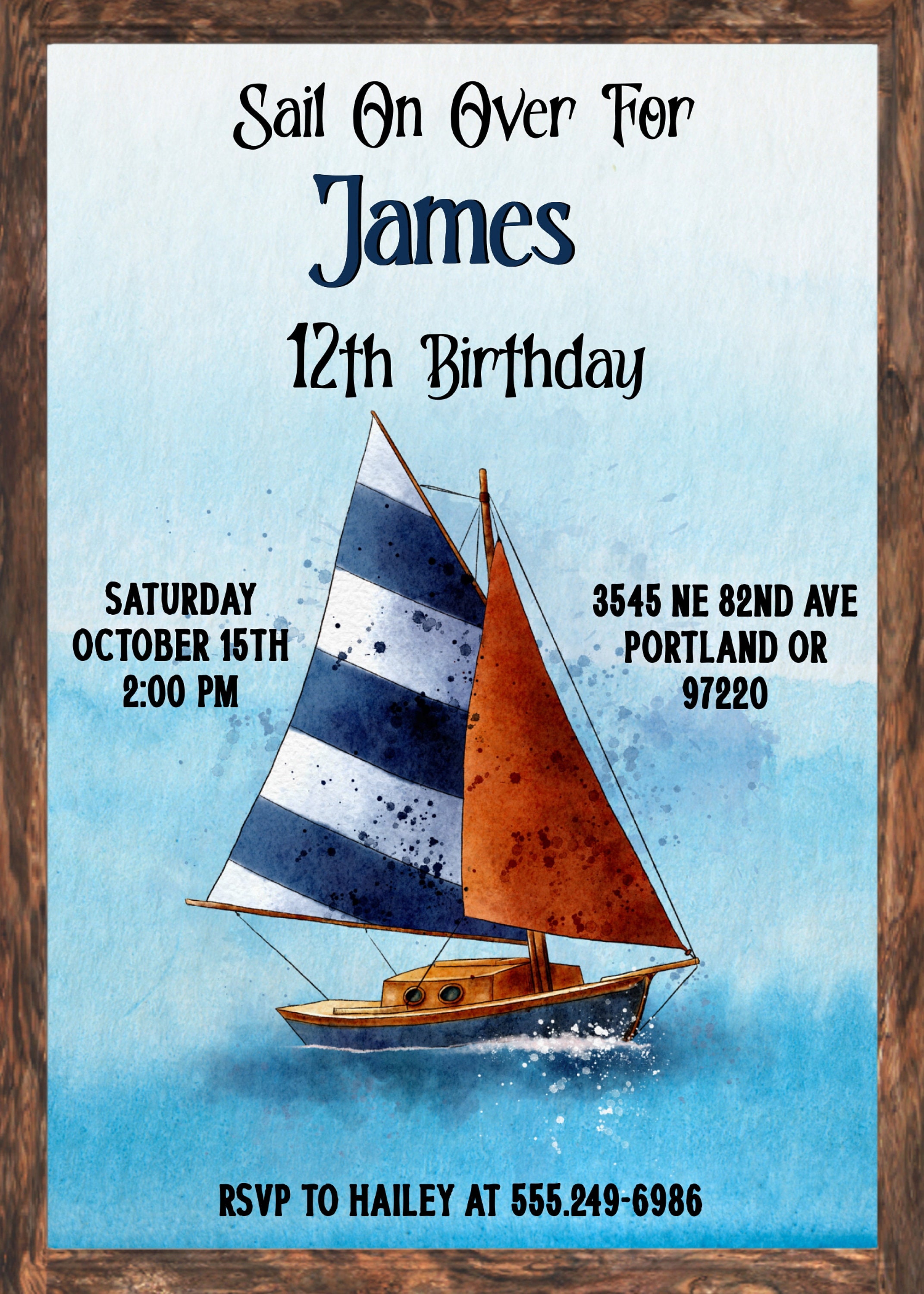 Editable Sail on Over Sail Boat Birthday Party Invitations - Etsy