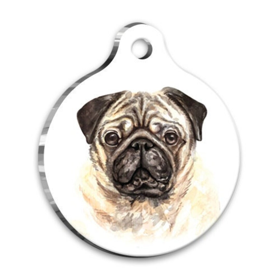 Pettagart Pug Dog Tag Personalized Pet Tags, Pet ID Tags, Customizable ...