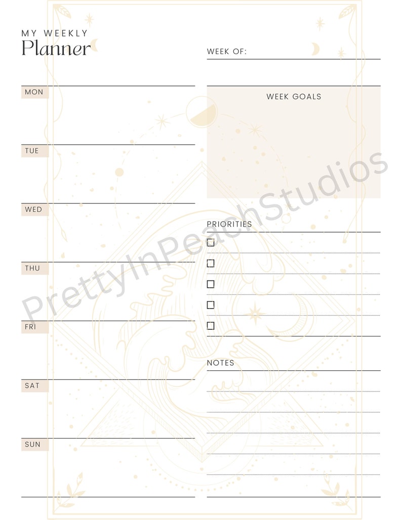 Digital Weekly Planner| Month Planner | iPad Planner | Tarot Planner ...