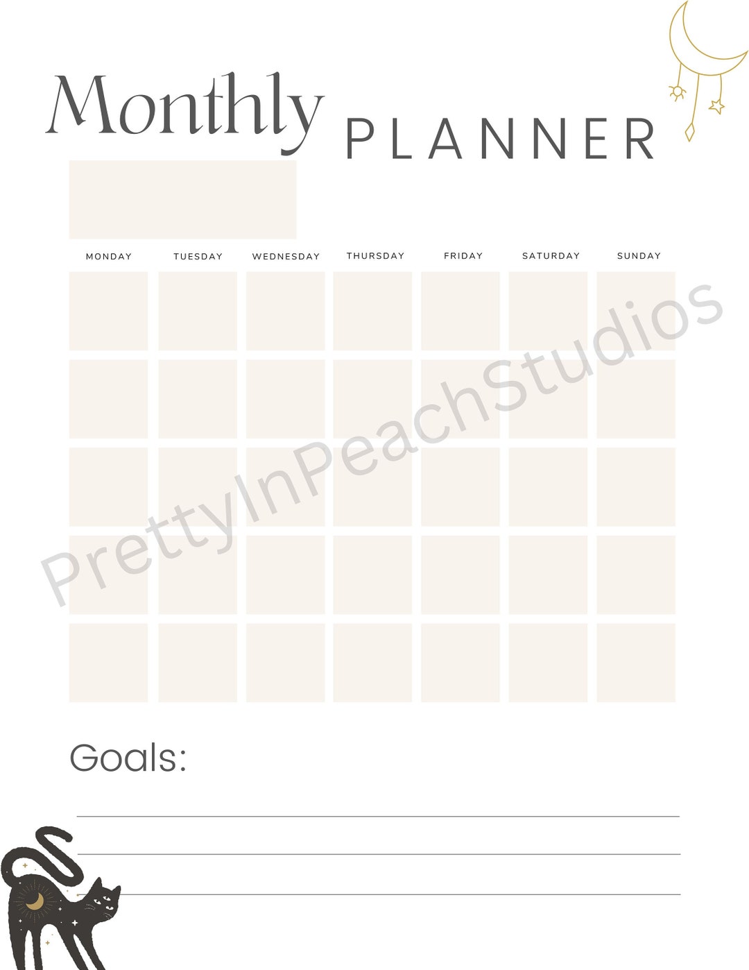 Digital Weekly Planner| Month Planner | iPad Planner | Tarot Planner ...