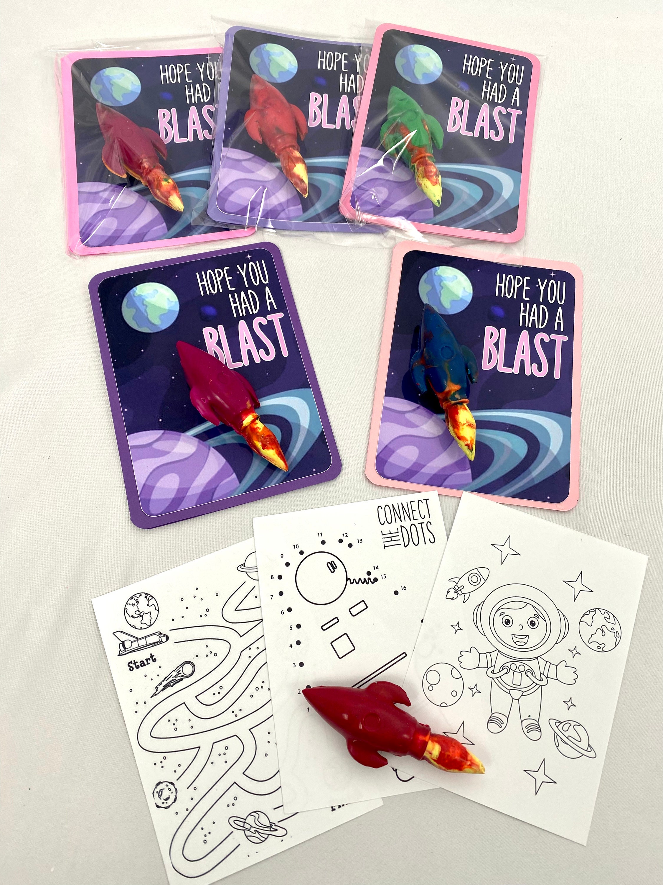 Rocket Ship Crayon With Activity Sheets - Etsy