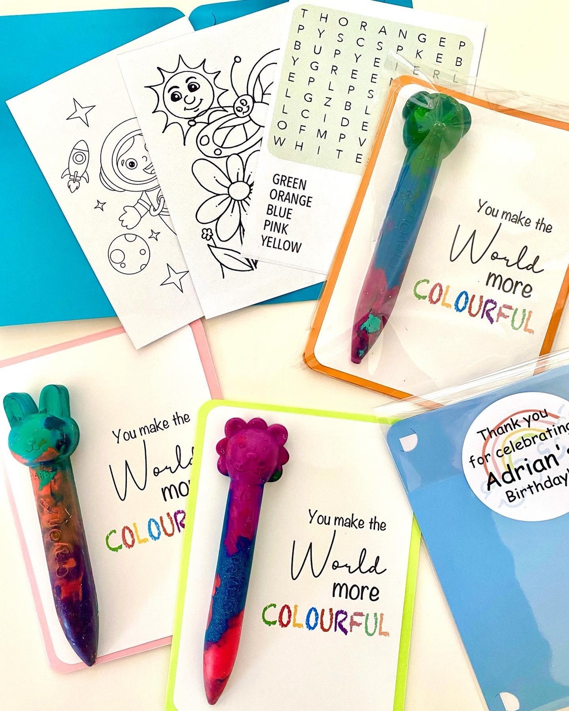 Animal Crayon Pen With Activity Sheets - Etsy