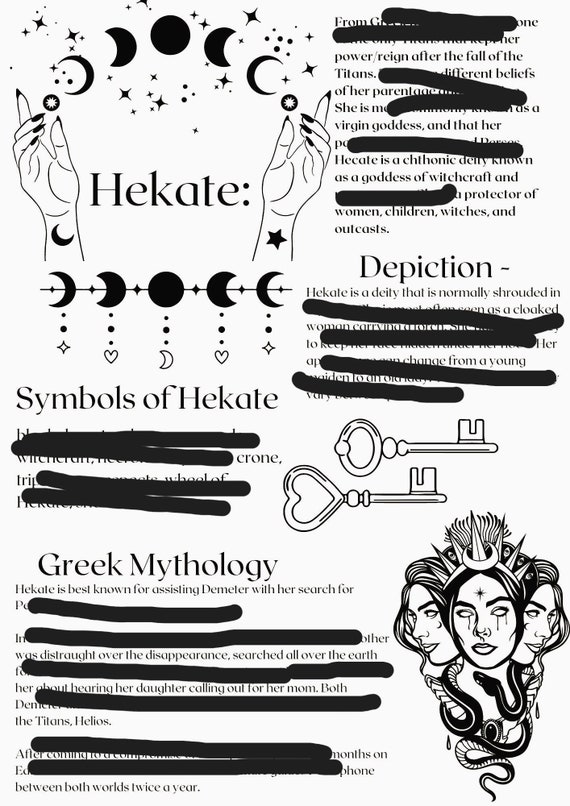 Hekate Book of Shadows Digital BOS Pages Deity Work | Etsy