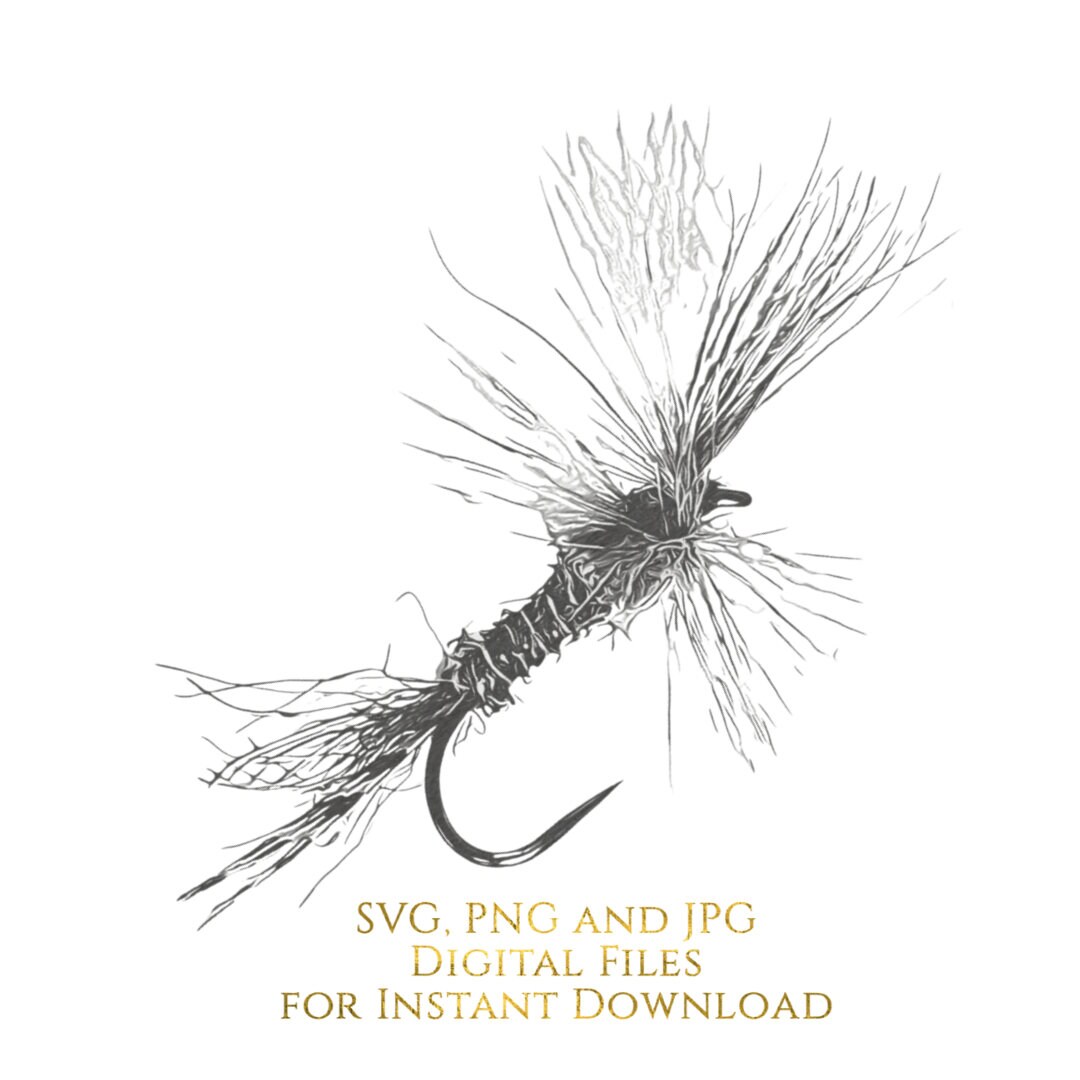 Fly Fishing SVG Digital File Instant Download Dun Mayfly | Etsy