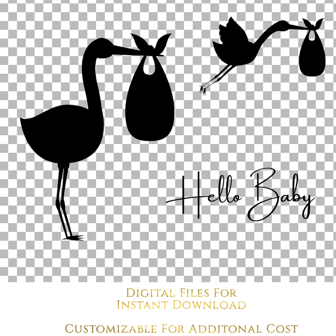 Baby Stork SVG PNG Files for Instant Download. Great for Baby - Etsy