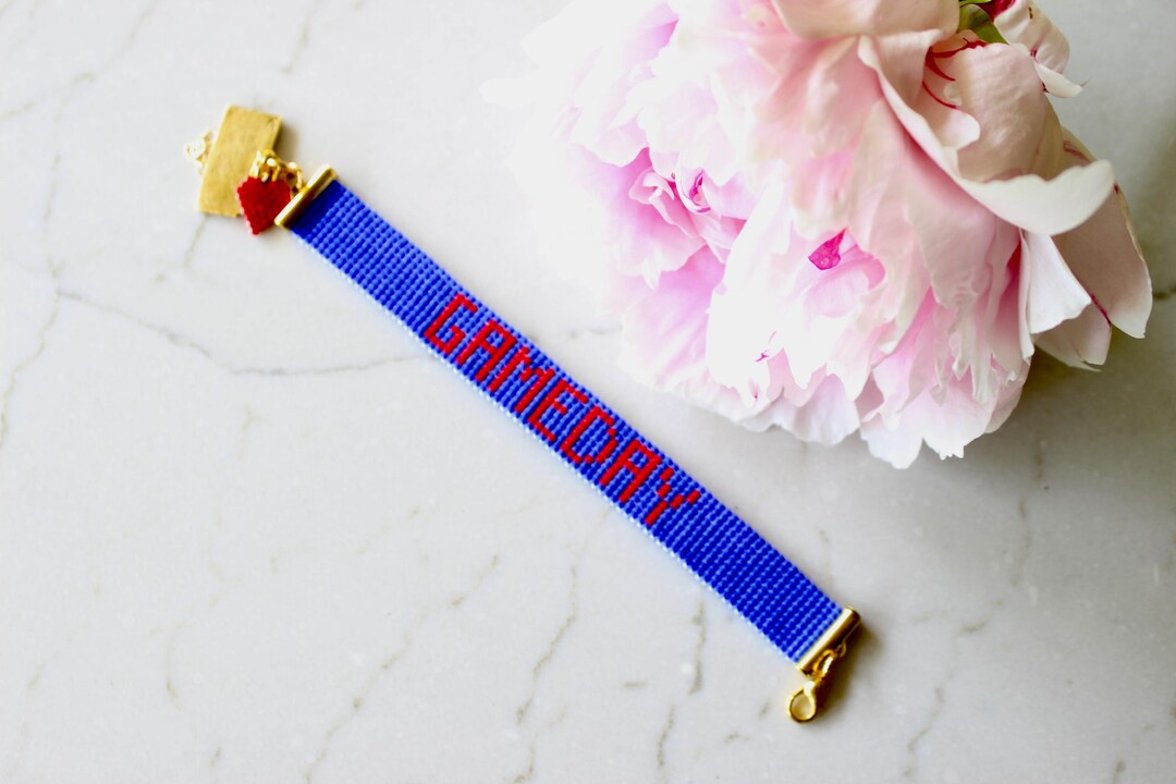 Gameday Bracelet. Blue & Red. Team Colors. Kansas Jayhawks. SMU ...