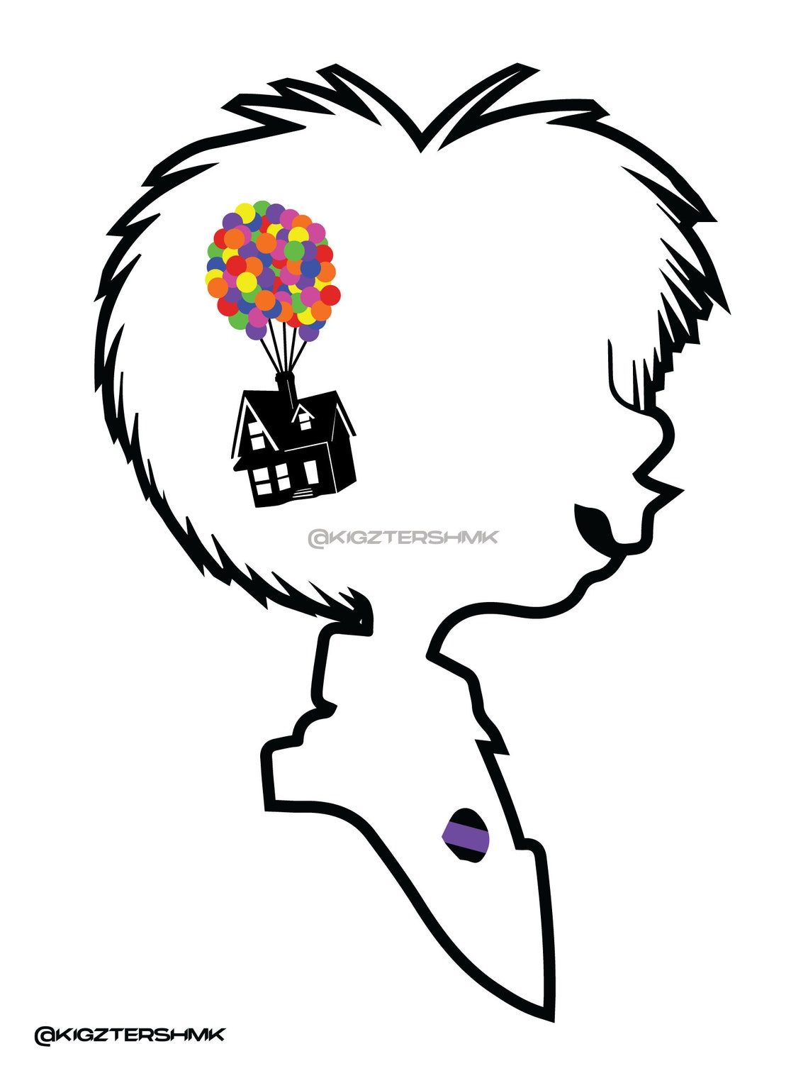 Pixar UP Carl & Ellie Silhouette Sticker/decal decoration PDF/PNG - Etsy