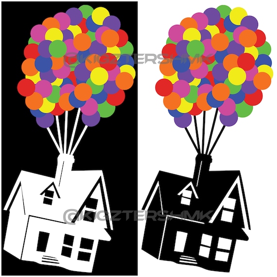 Pixar up House Silhouette Sticker/decal decoration PDF/PNG - Etsy