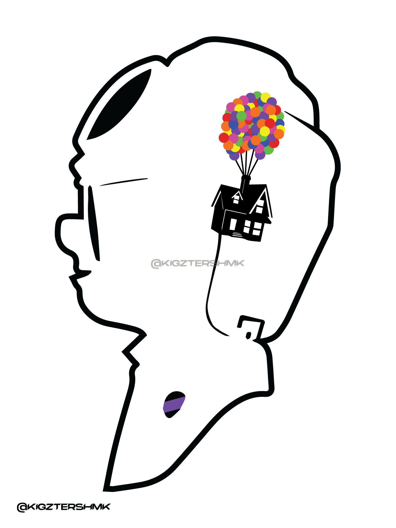 Pixar UP Carl & Ellie Silhouette Sticker/decal decoration PDF/PNG - Etsy