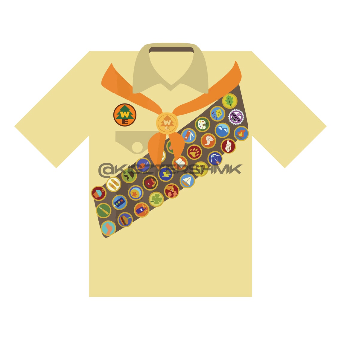 Pixar UP Russell Wilderness Explorer Shirt Sticker/decal (decoration ...