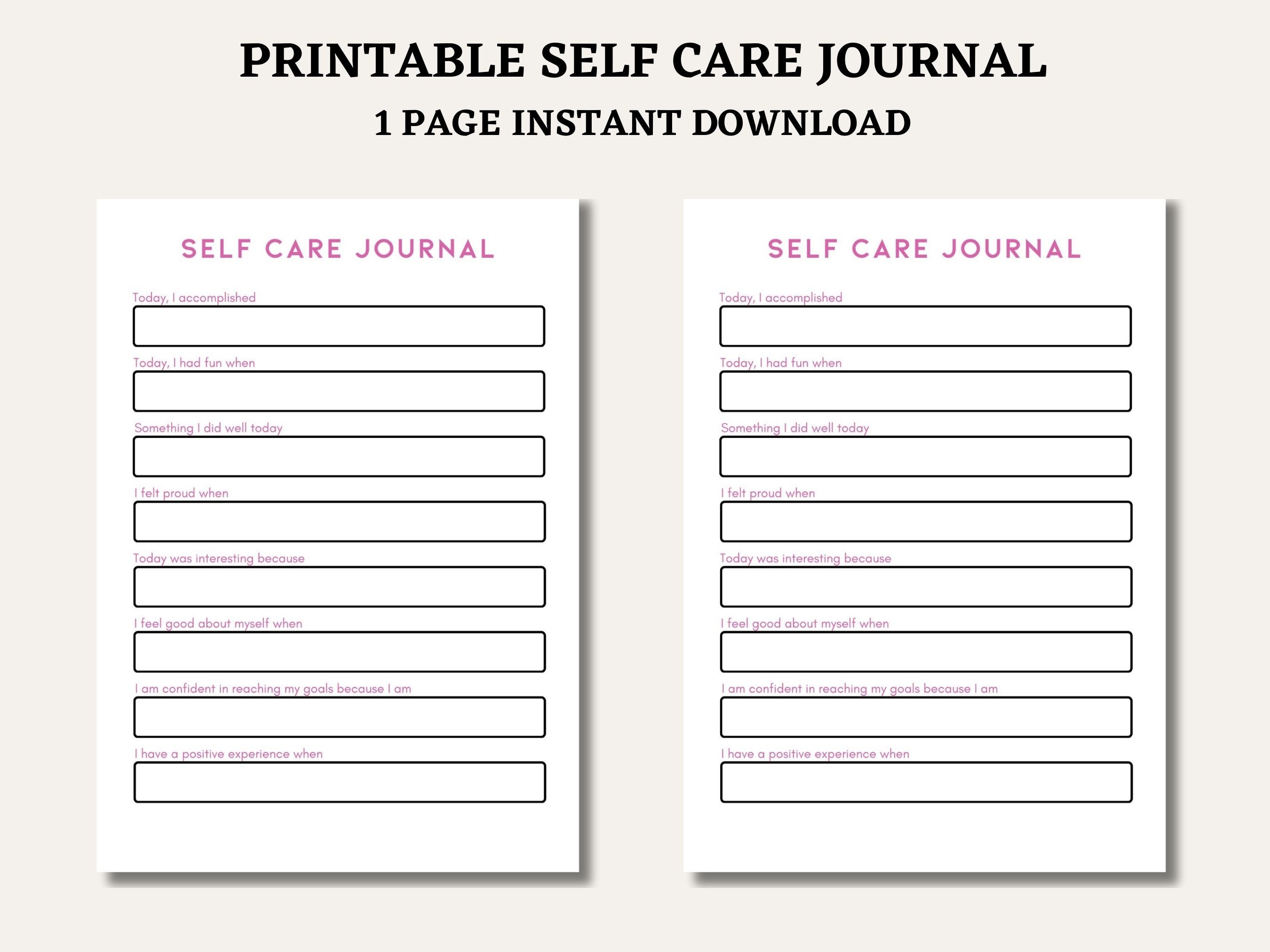 Printable Self Care Planner Self Love Journal Tracker Wellness Planner ...