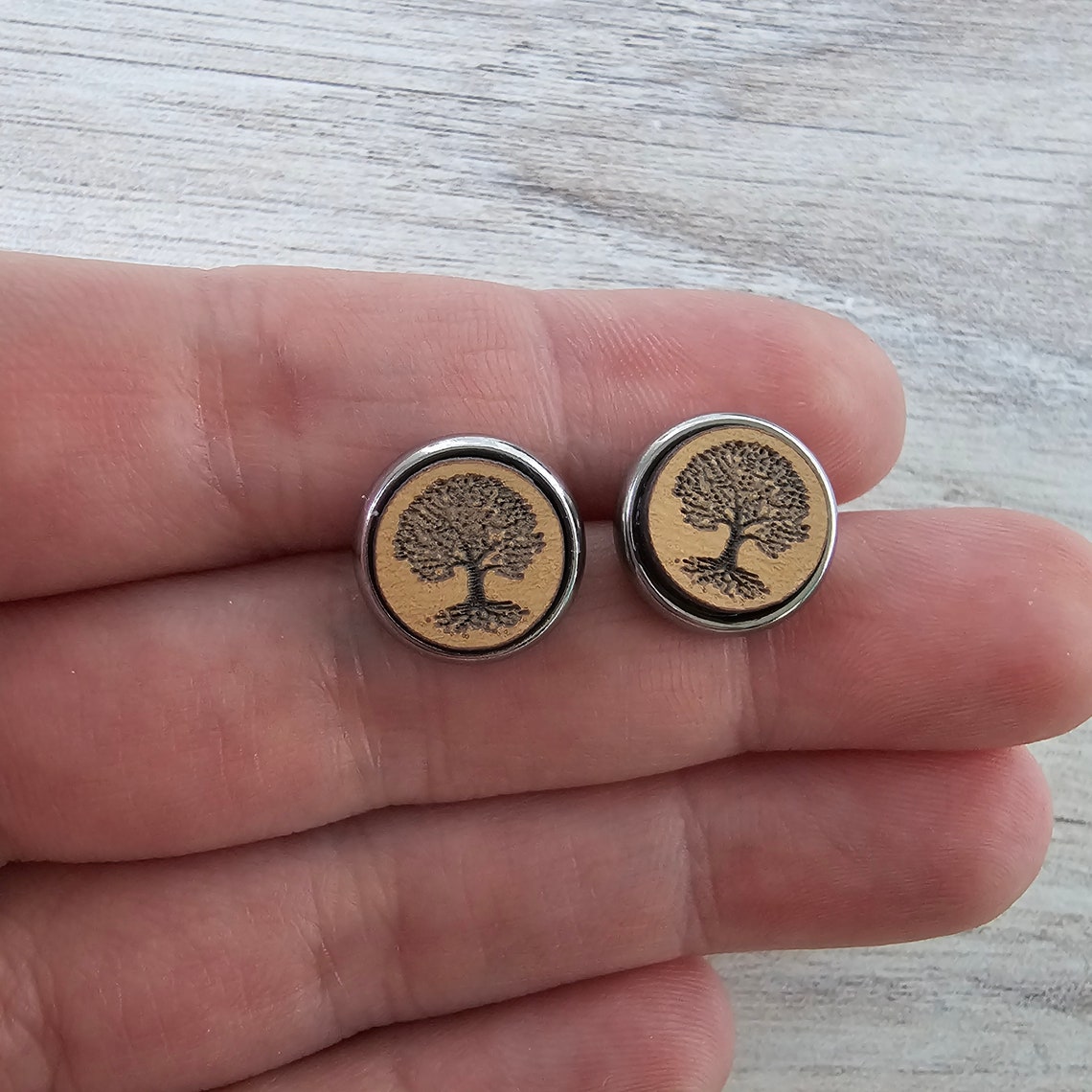 Tree of Life Stud Earrings, Hypoallergenic Stainless Steel Posts for ...