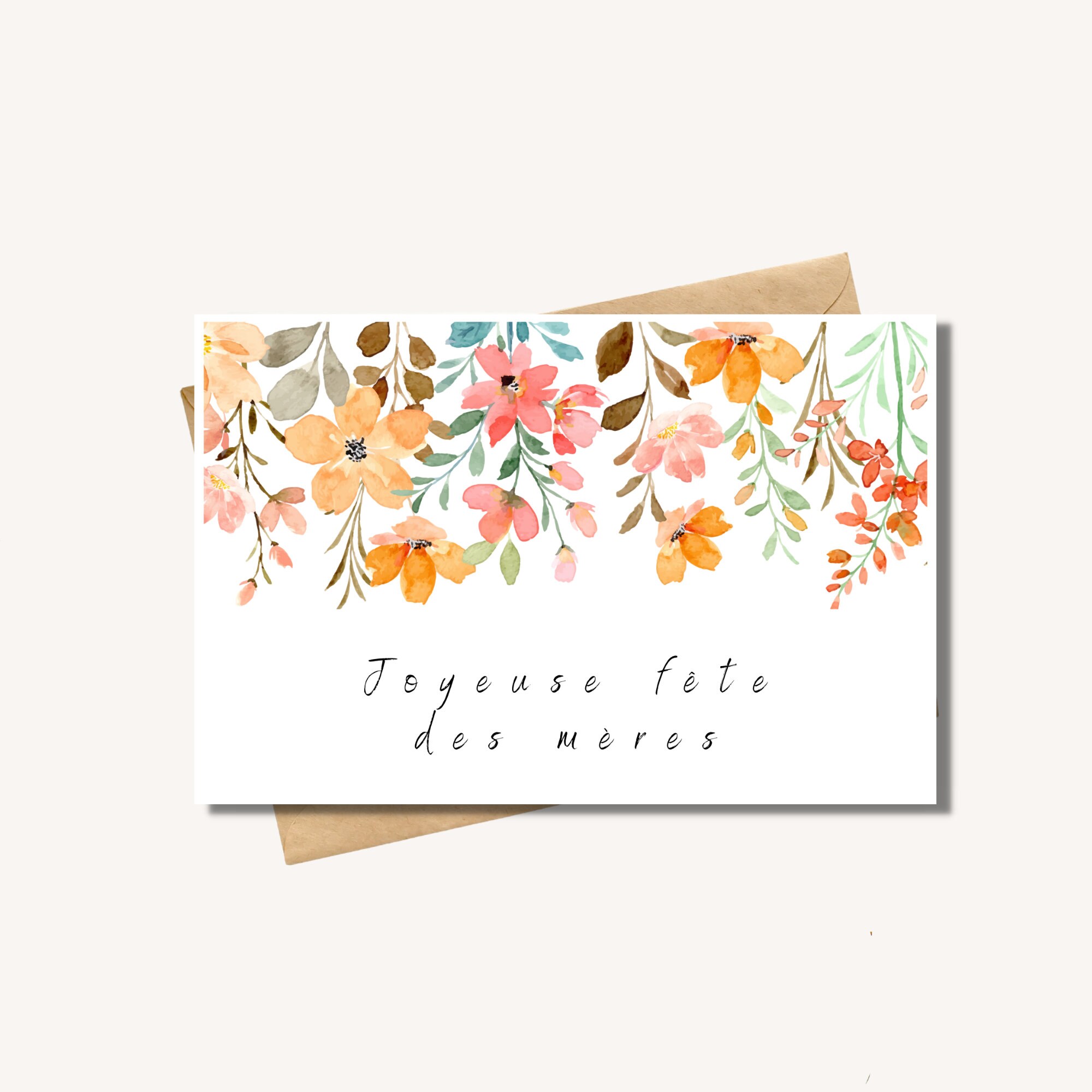 Printable Mother's Day Card, Happy Mother's Day, Greeting Card, Floral ...