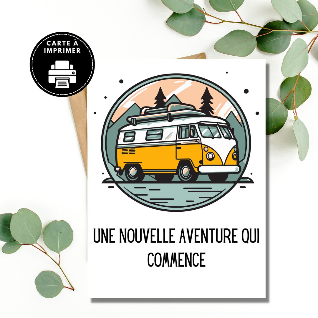 Retirement Card in French to Print, A New Adventure Begins Card, Travel ...