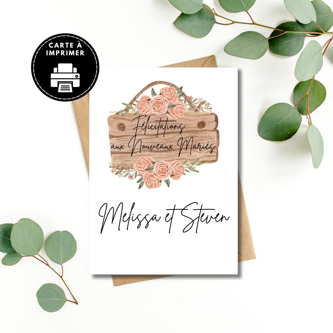 Wedding Congratulations Card, Customizable Newlywed Card, Printable ...