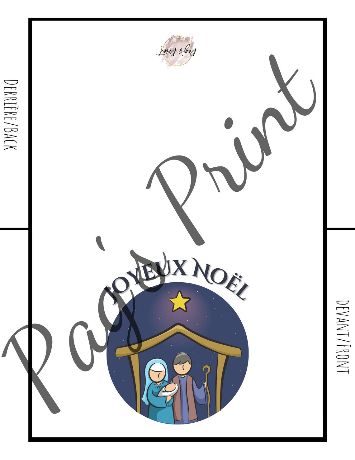 Carte de Noël avec scène de la Nativité Carte de Noël en - Etsy Canada