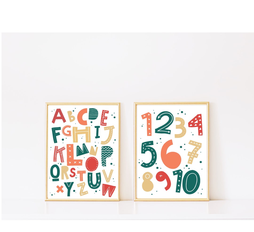 Affiche salle de classe, Alphabet illustration, nombre illustration ...