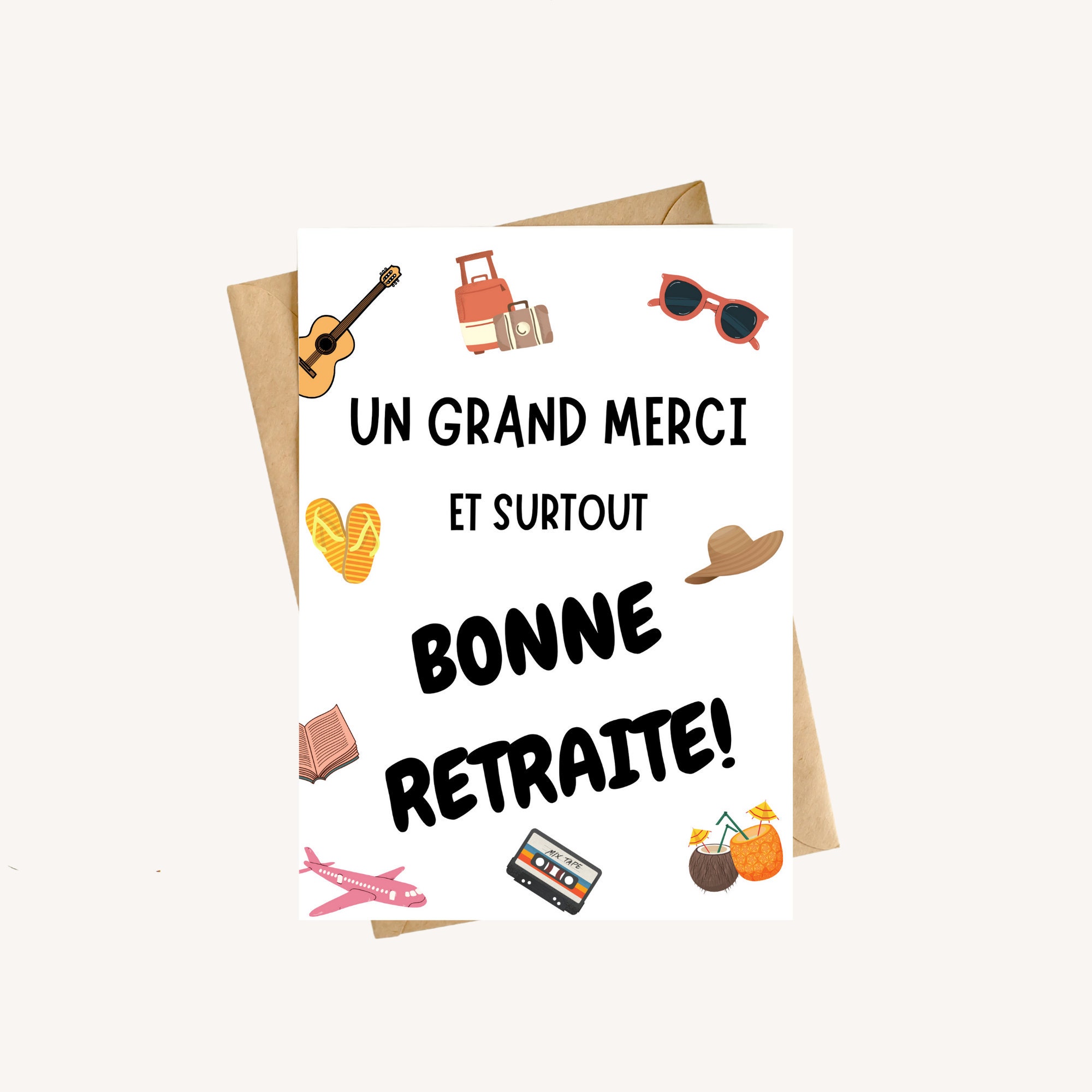 Carte de retraite à imprimer, carte pour employer retraité, carte pour ...