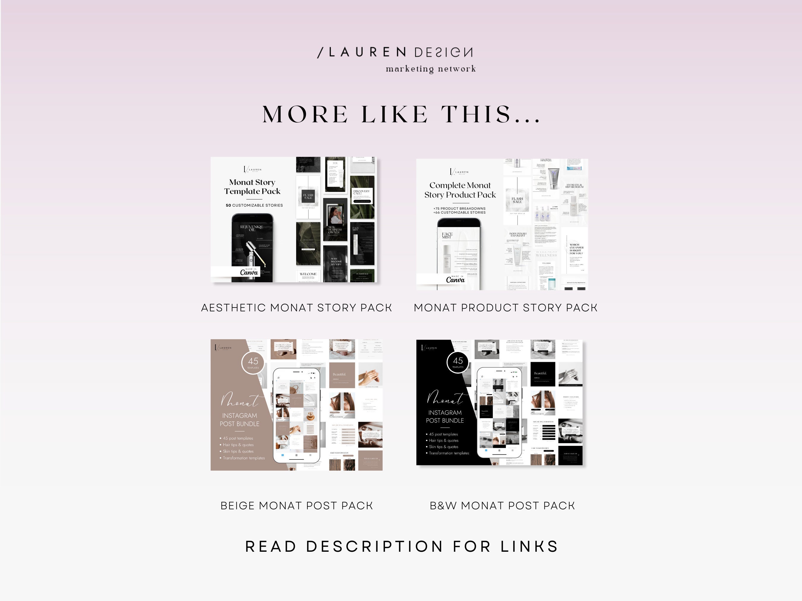 Monat Instagram Post Templates - Canva Editable Templates - Canva IG ...