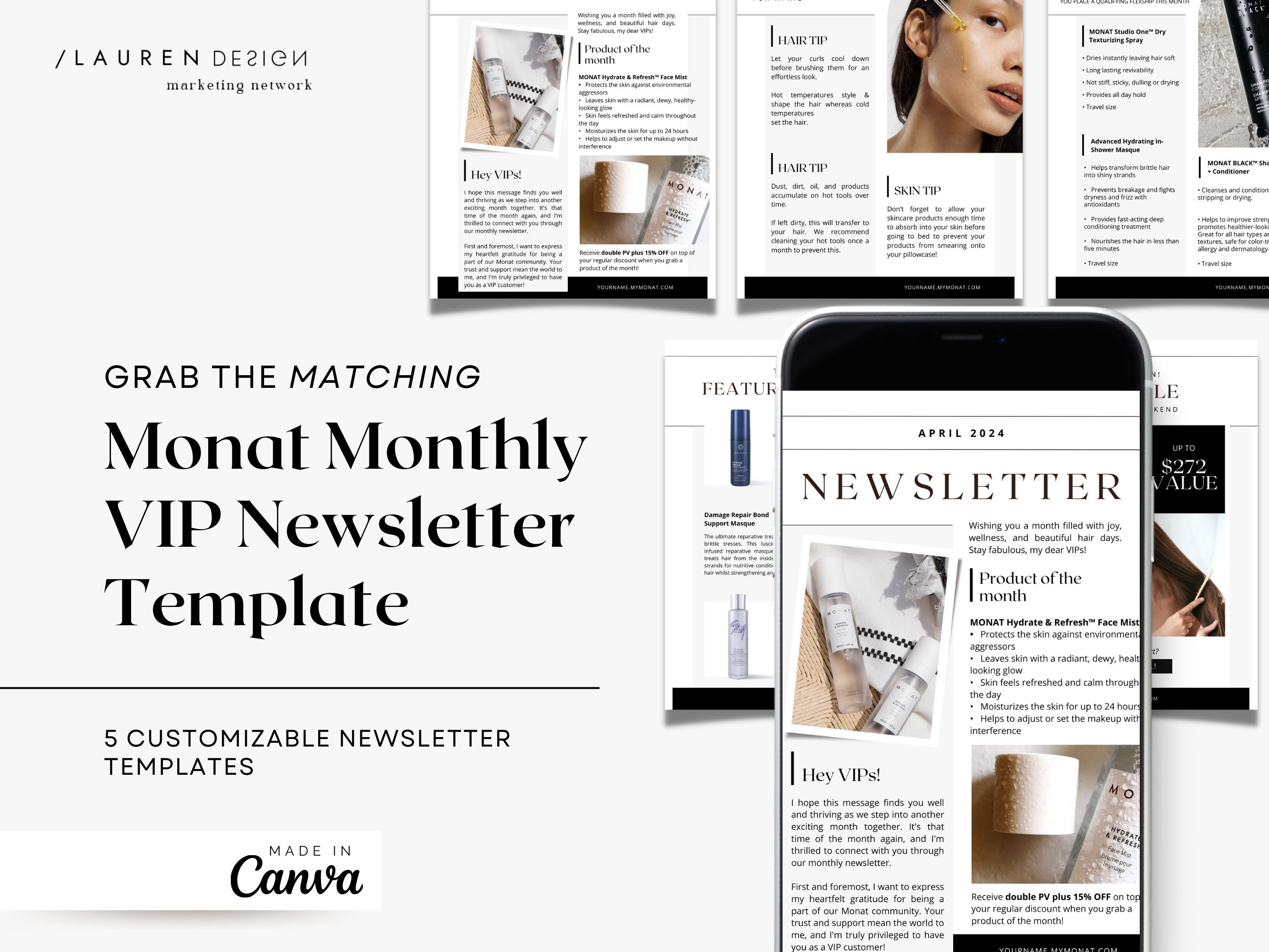 Monat VIP Welcome Packet - Hair Wash Instructions - Canva Editable ...