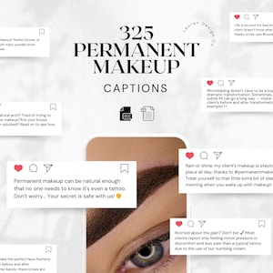 PMU Instagram Captions | Permanent Makeup Templates (PDF) - Etsy