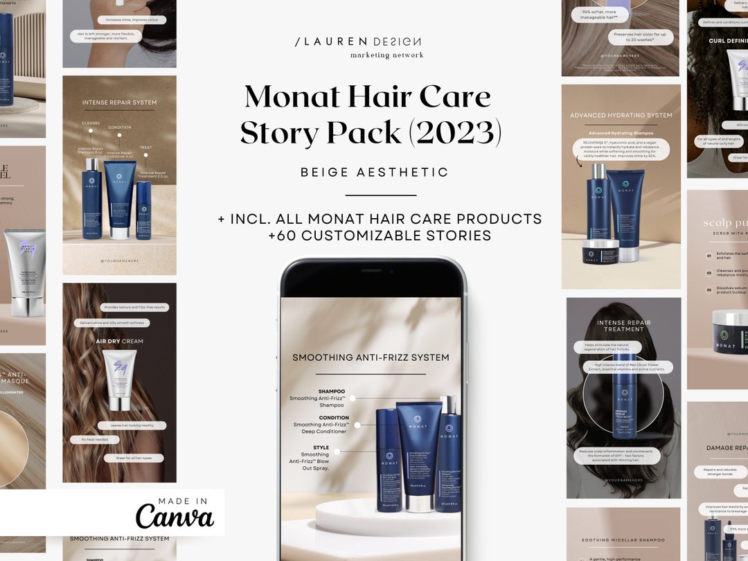 Monat Instagram Stories 2023 Monat Hair Care Product Pack Canva ...