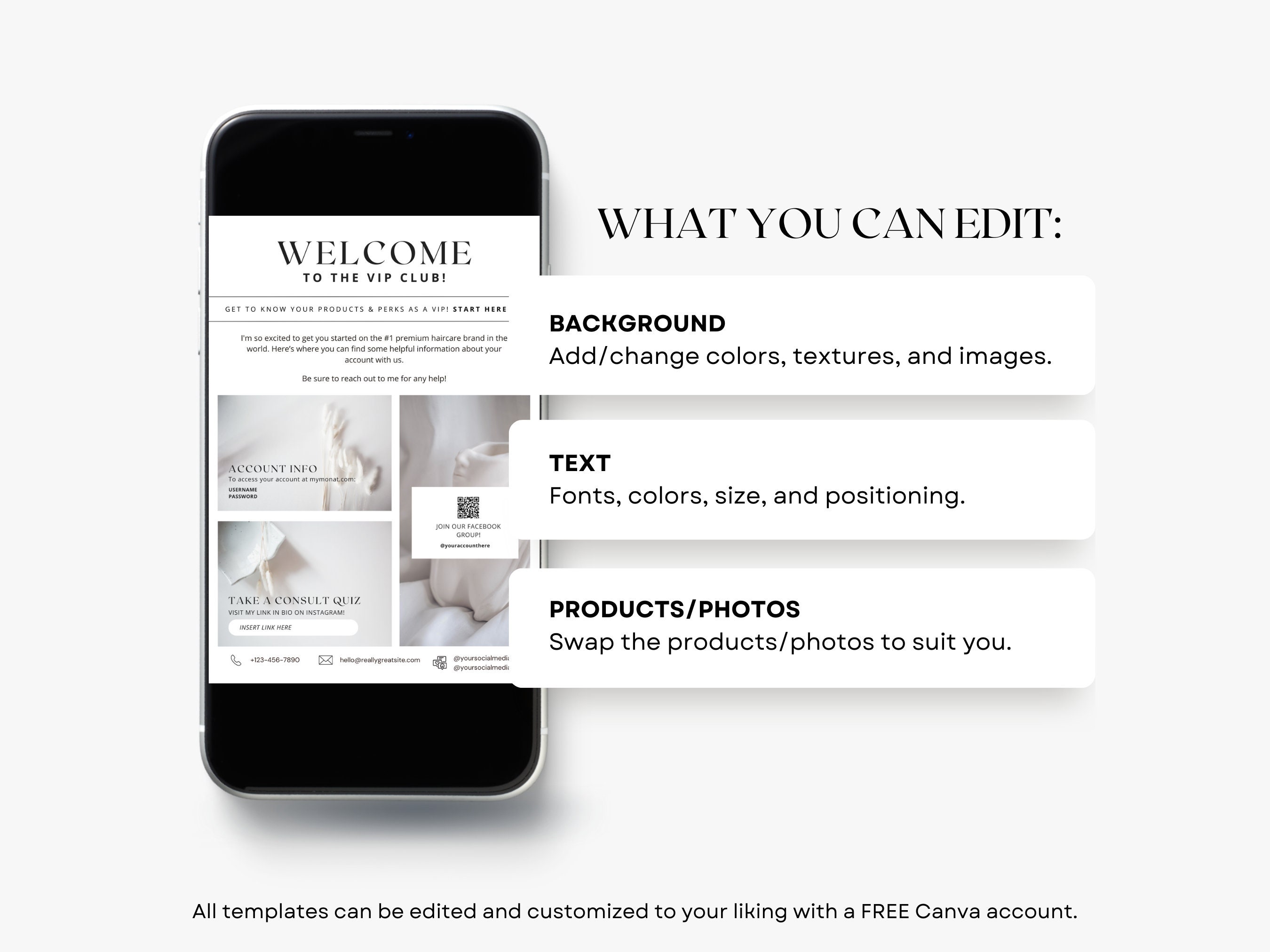 Monat VIP Welcome Packet - Hair Wash Instructions - Canva Editable ...