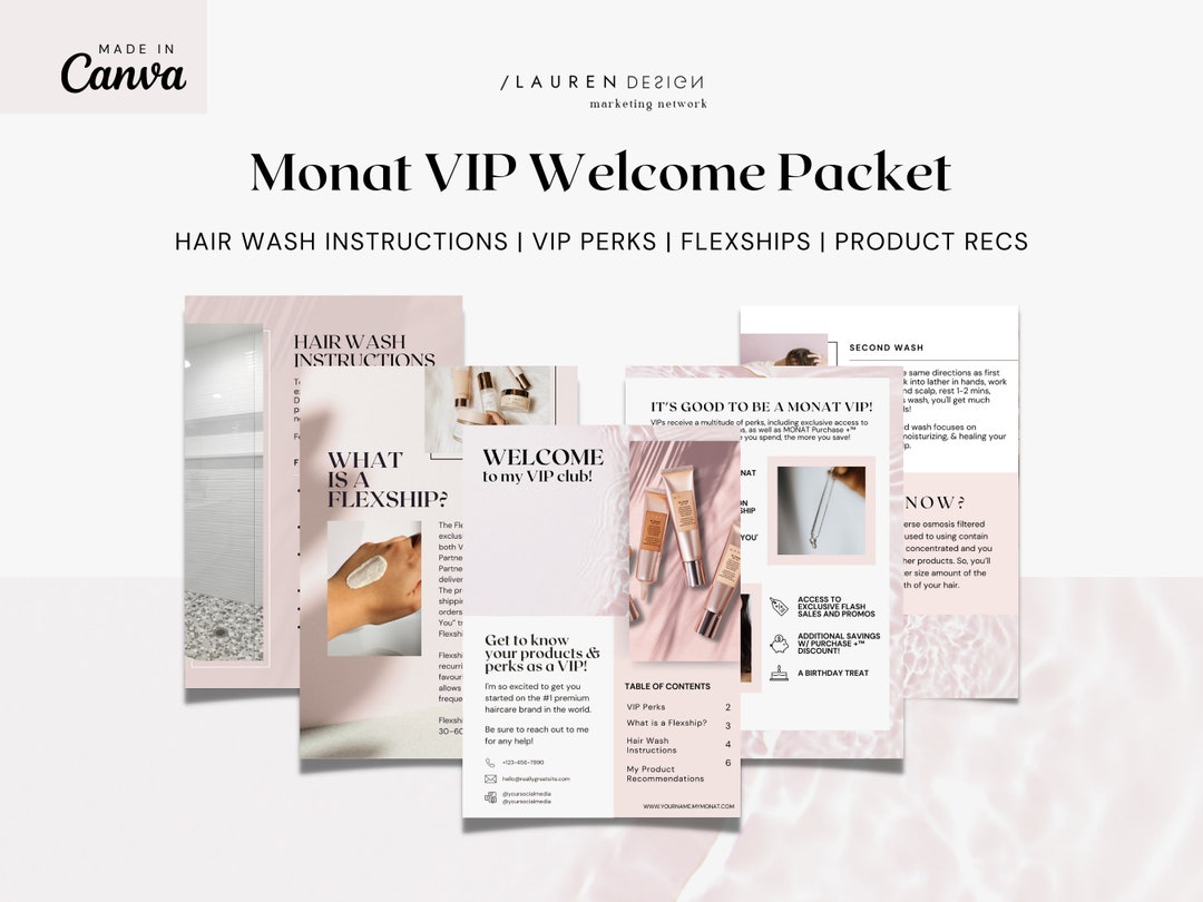 Pastel Monat VIP Welcome Packet - Hair Wash Instructions - Canva ...