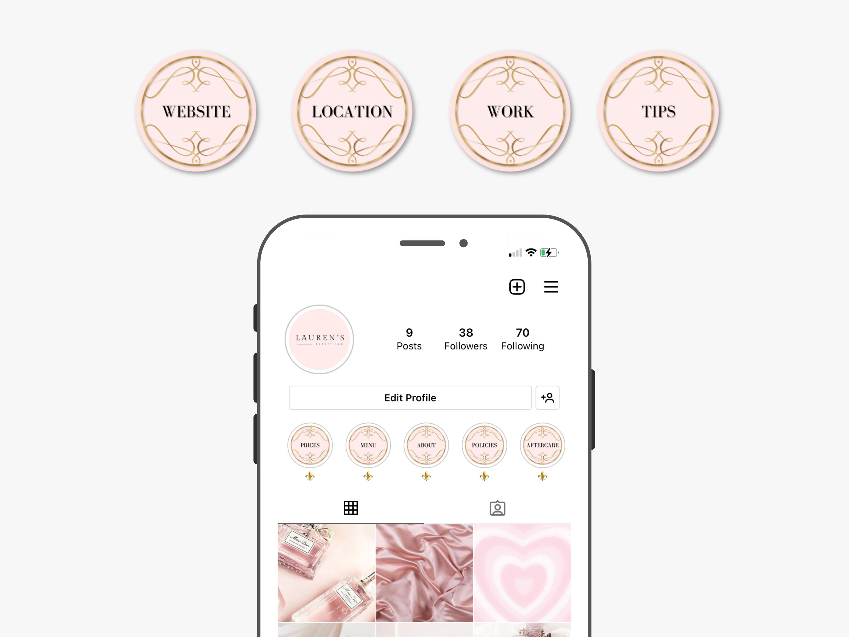 Gold Instagram Highlight Covers - Canva Editable Templates - Instagram ...