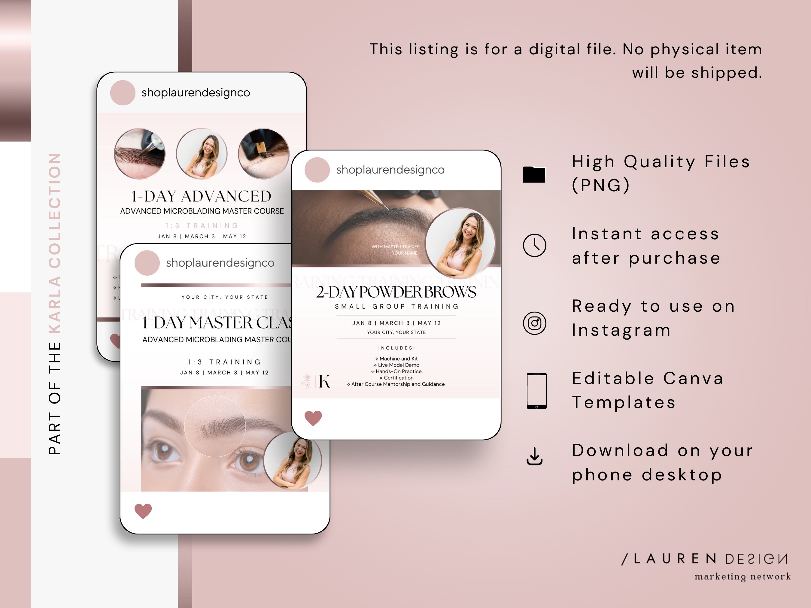 Pmu Course Flyer Template | Gold Instagram Posts | Permanent Makeup