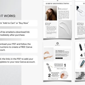 Monat VIP Welcome Packet - Hair Wash Instructions - Canva Editable ...