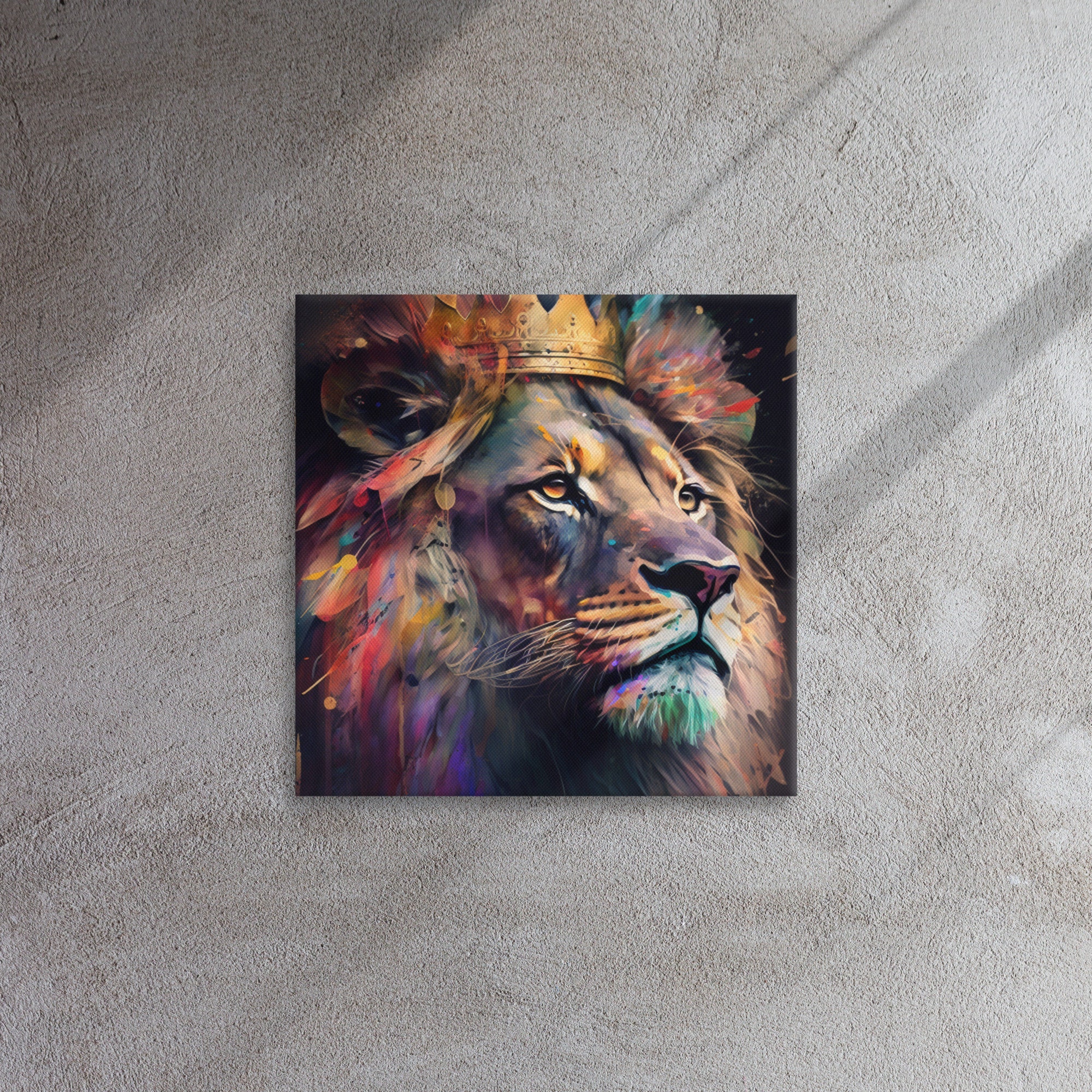 Colorful Lion Wall Art Abstract Lion Canvas Print Lion Digital - Etsy