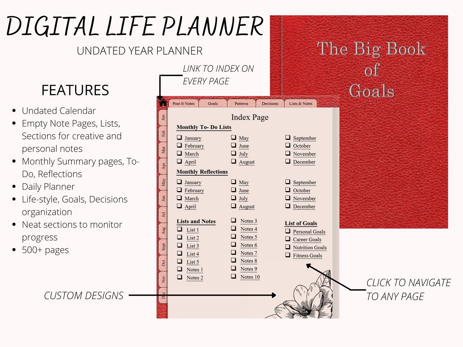 Organizly Digital Planner "the Big Book of Goals" - Goodnotes ...
