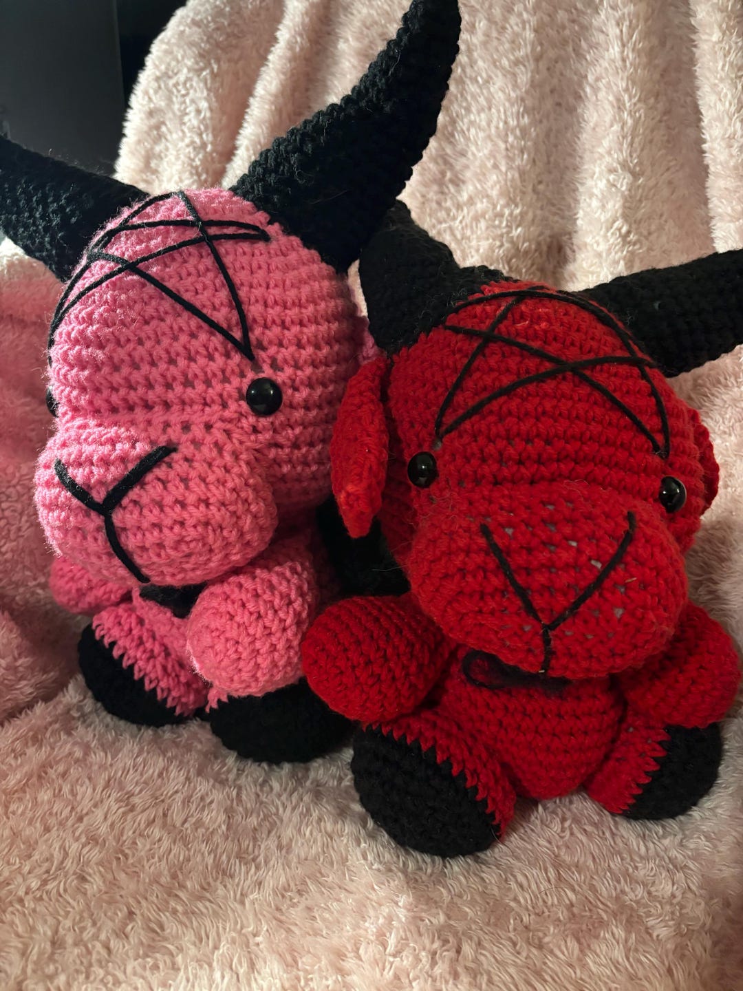 Large Gothic Demon Goat Plush – Handmade Creepy Cute Gothic Plush Art ...