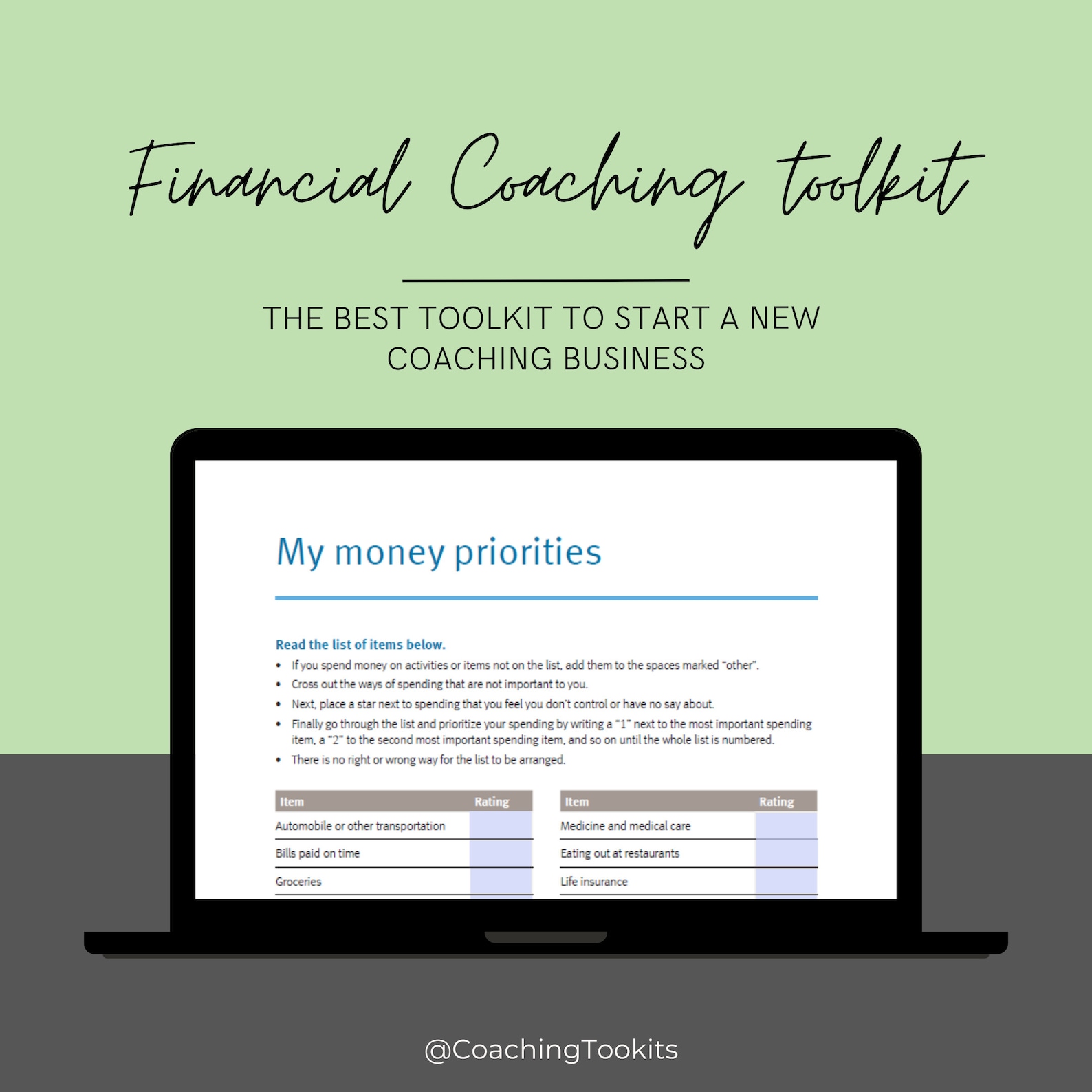 Financial Coaching Toolkit: Business Starter Kit (PDF Printable ...