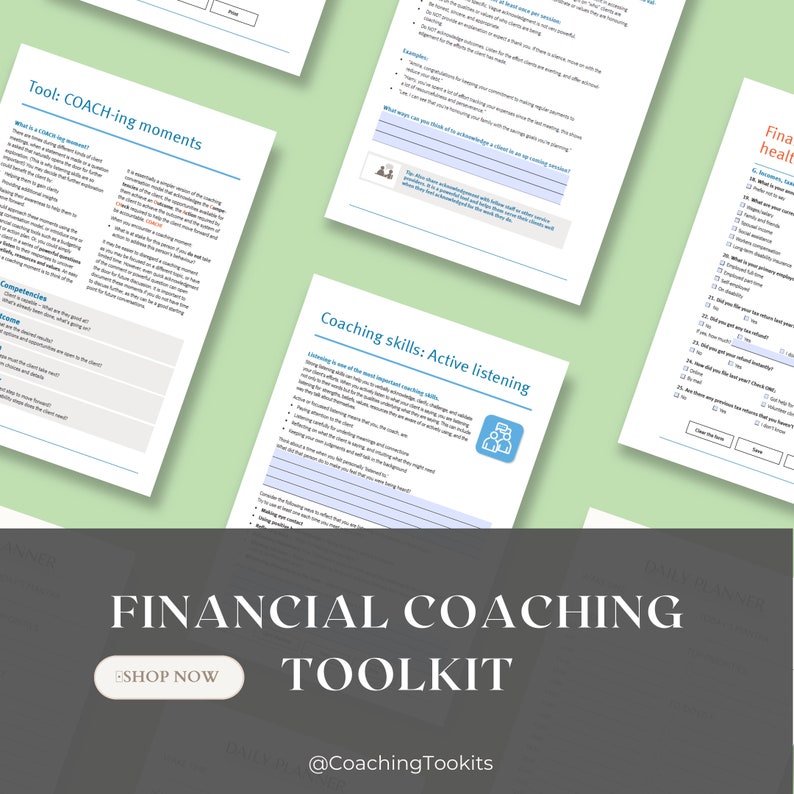Financial Coaching Toolkit | Budgeting, Finance Planner Templates ...