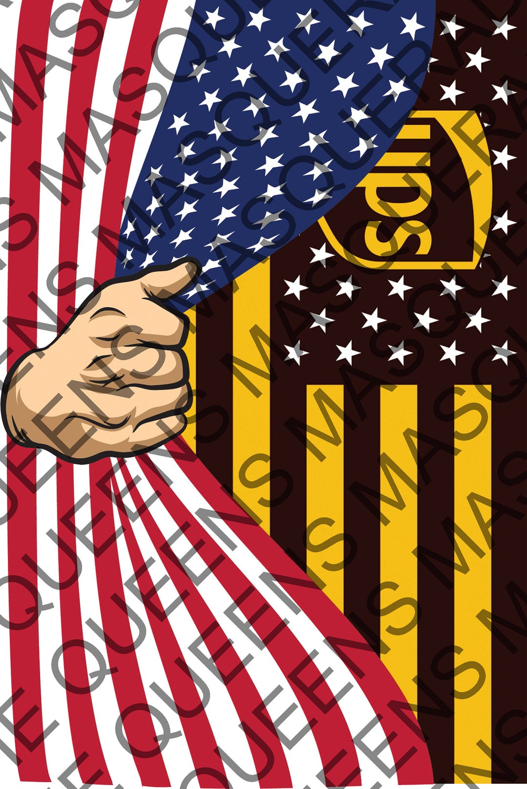 UPS United Parcel Service American Flag Mash UP Sublimation Design PNG ...