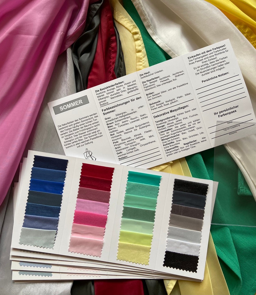 Exclusive Summer Colour Chart With 28 Typical Fabric Samples Colours ...