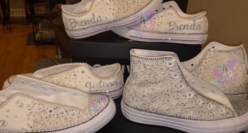 Custom Blinged Out Converse, Shimmering Sneakers, Blinged Out, Fashion ...